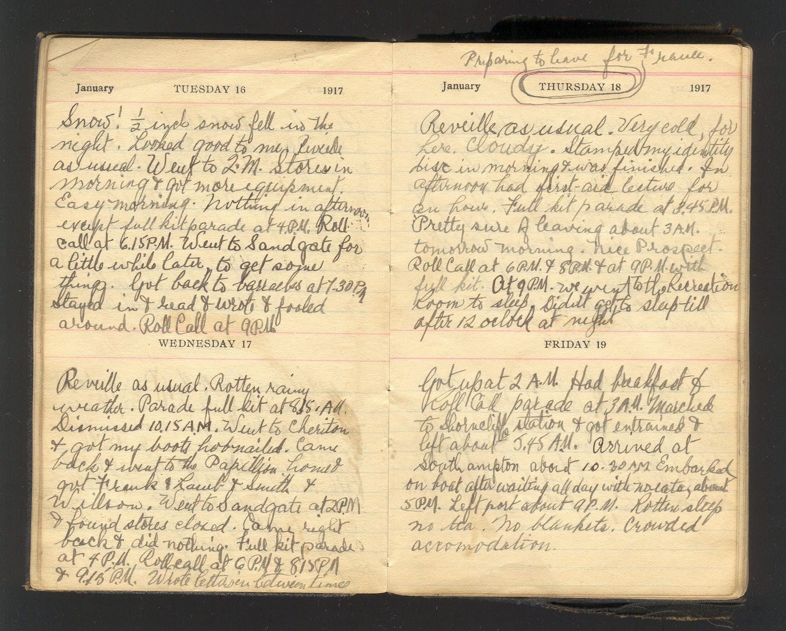 WW1 Diaries and Letters of a Teen Canadian Soldier: February 2012