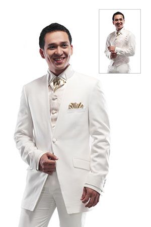 Model Desain Jas Pengantin Pria Terbaik [Warna Putih]