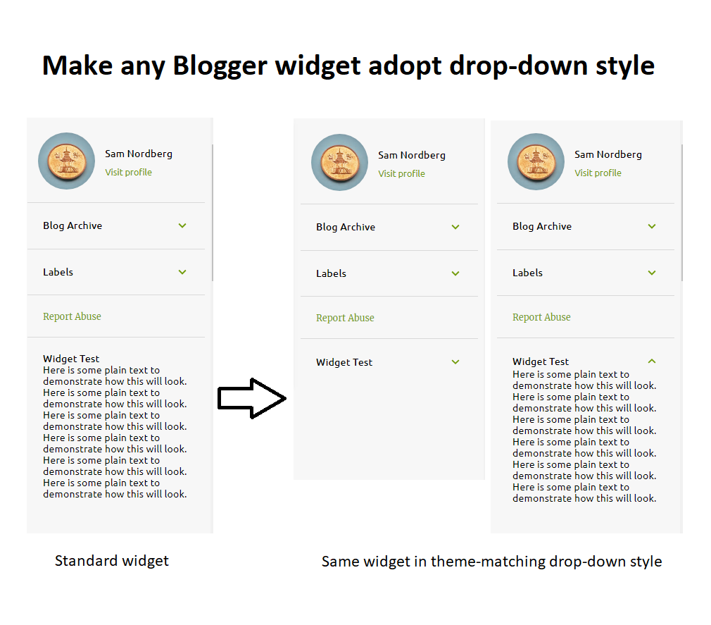 Make Any Blogger Widget Adopt The Drop Down Style Menu Of Archive And Labels In New Blogger