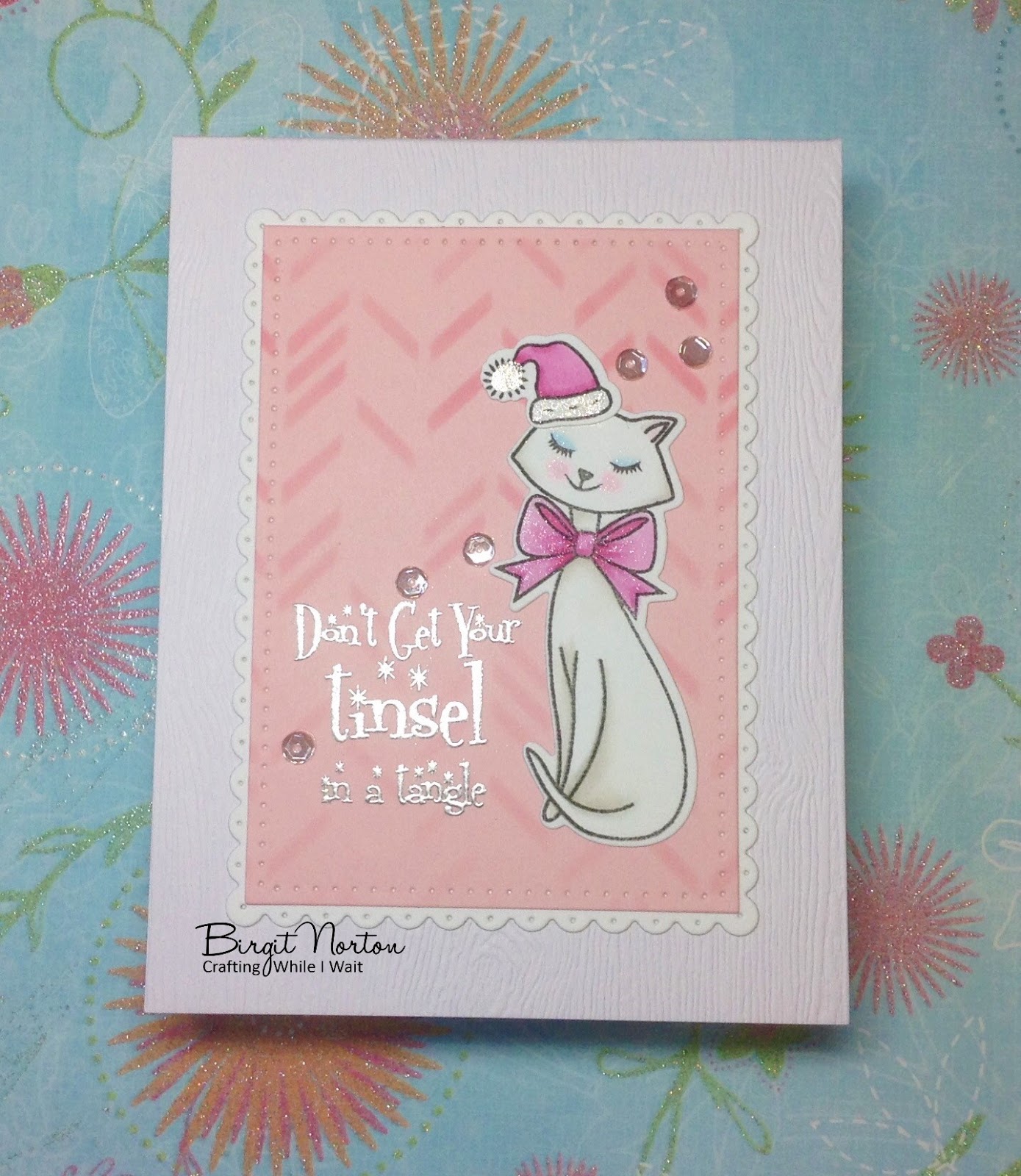 Crafting While I Wait: Tangled Tinsel ~ Snarky Christmas Card