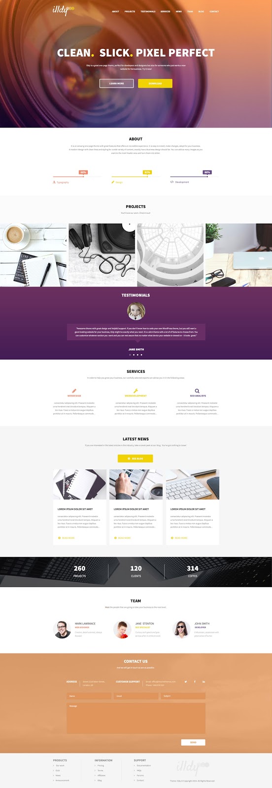 Illdy – Free One Page WordPress Business Theme - Best For Choice