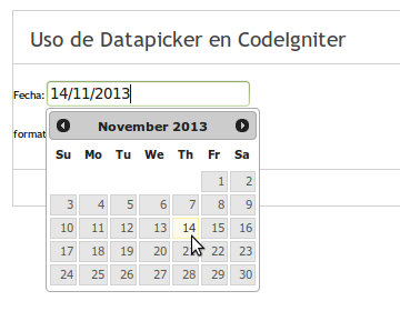 Programador Php: Fechas con datapicker en CodeIgniter