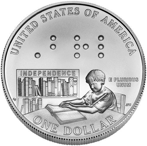 1st coin using braille writing in design | Lunaticg Coin