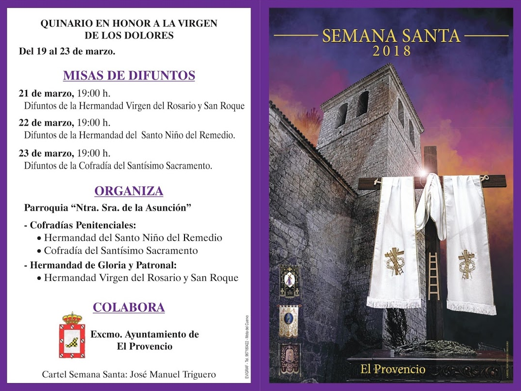 COFRADÍA DEL SANTÍSIMO SACRAMENTO: PROGRAMA SEMANA SANTA