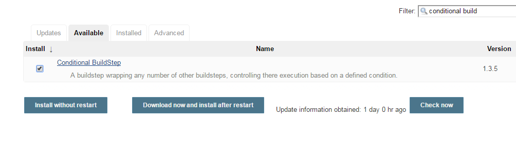 Jenkins Adding A Conditional Build Step Selenium Webdriver Automation Concepts
