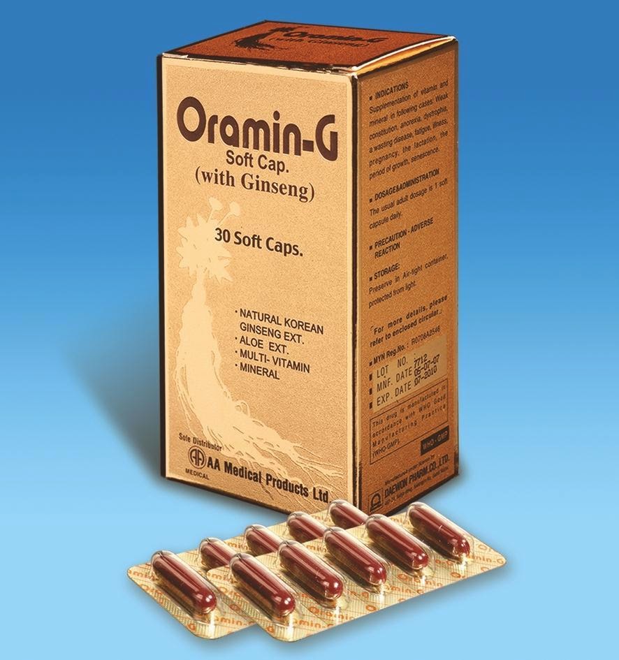 ေဆးဝါးကမာၻ ဘေလာ့ခ္: Oramin G ကိုရီးယားဂ်င္ဆင္းအားေဆး