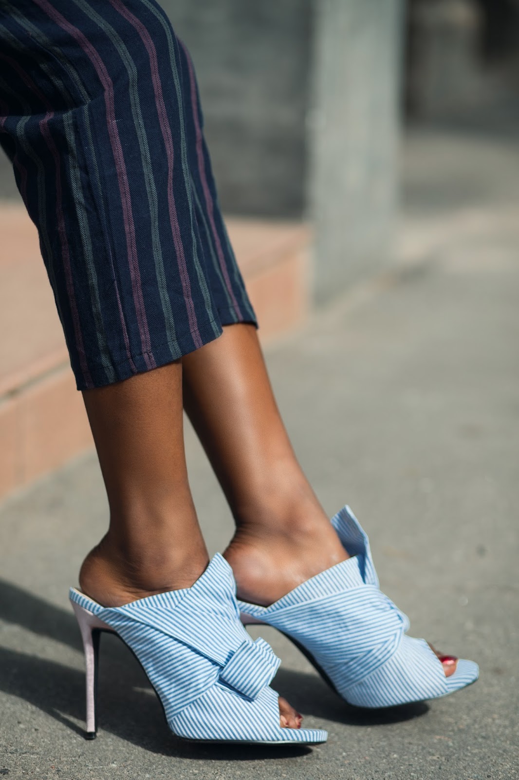 KNOTTED STRIPED MULES | Melody Jacob