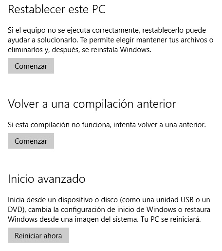 Restablecer Windows 10 - Usuario Hoy