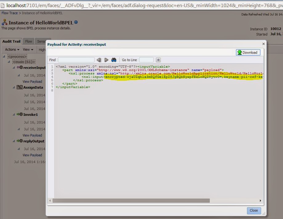 Learning SOA: Encrypt Decrypt data in SOA 12c