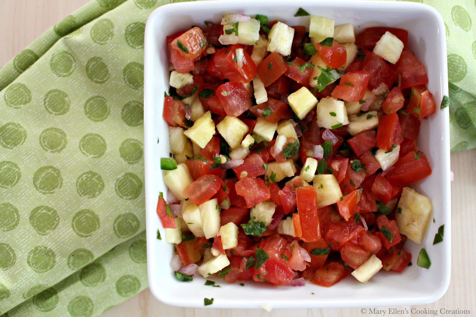Mary Ellen's Cooking Creations: Crispy Fish Sticks with Pineapple Salsa