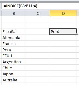 témporaExcel: La función INDICE en Excel