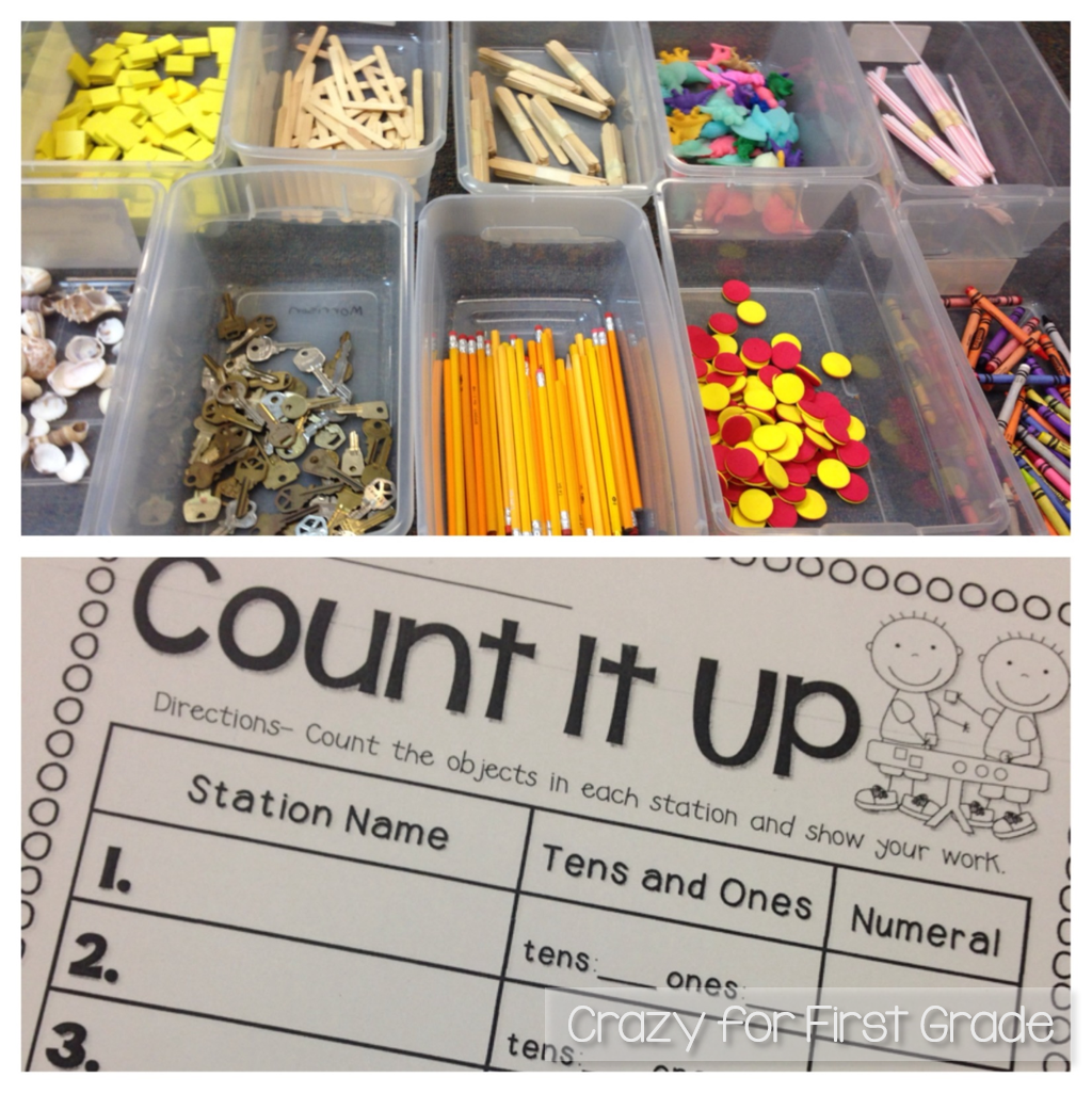 Beginning of the Year Math Stations in First Grade | Crazy for First ...
