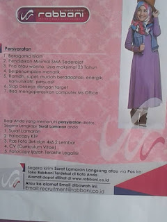 Lowongan Kerja freelancer ramadhan Toko Rabbani - Lowongan Cikarang ...