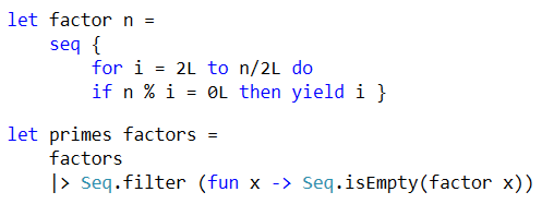 Jeremy Bytes: Functional Practice: Euler Problem #3 in F# - Prime Factors