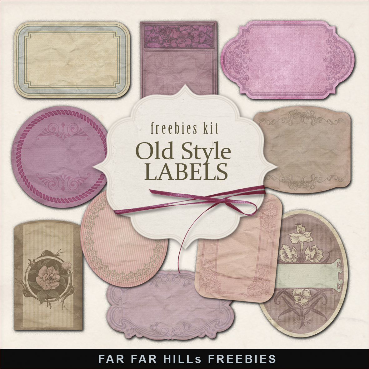 Freebies Old Style Label Kit:Far Far Hill - Free database of digital ...