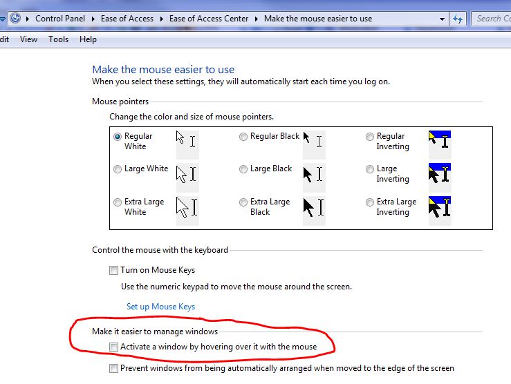 Lessons In Coding: Mouse Over To Activate A Window in Windows 7