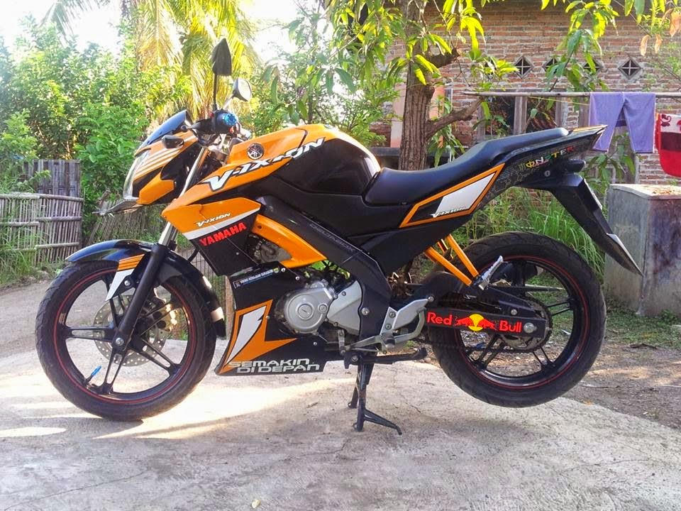 Modif vixion oranye hitam redbull azik