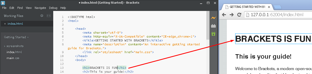 How To Use Brackets To Learn HTML