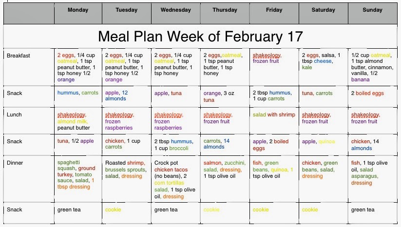 Motivational Mom: 21 Day Fix Week 1 Meal Plan