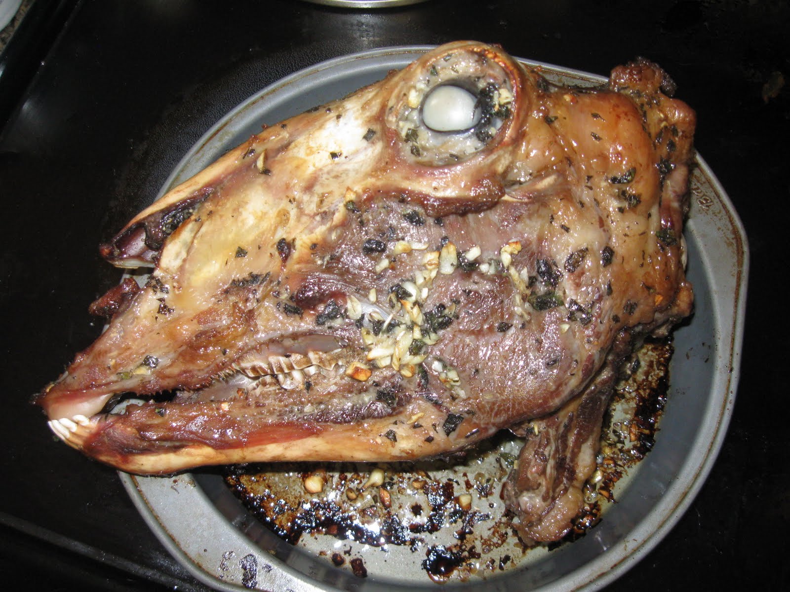 Bizarre Foods at Home: Roasted Lamb's Head