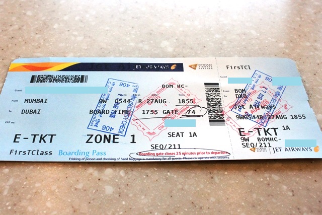 Jet Airways Boarding Pass
