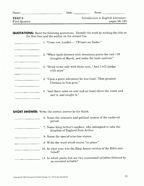 MaMa Resources: Grade 12 English test 2