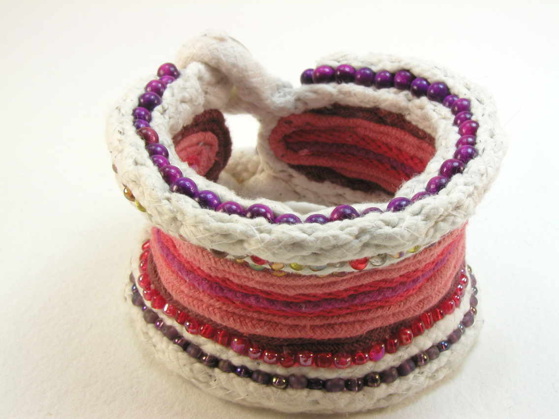 Knots and fiber bracelets: anti clastic beaded cuff bracelet handmade ...