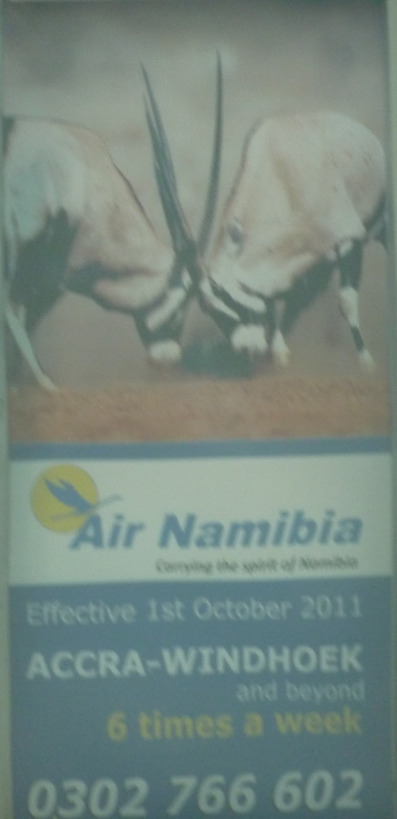 The Timetablist: Air Namibia: Windhoek-Accra Weekly Schedule, Autumn 2011