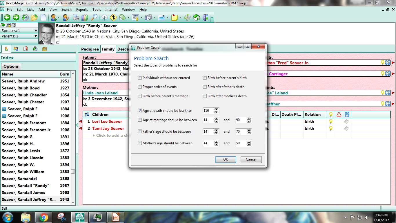 Genea-Musings: Finding Family Tree "Problems" in RootsMagic 7