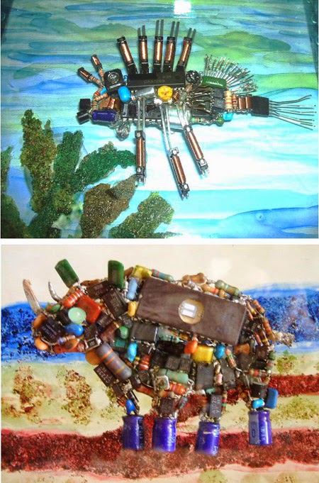 Aprendiendo de Arte: Arte con desechos electrónicos