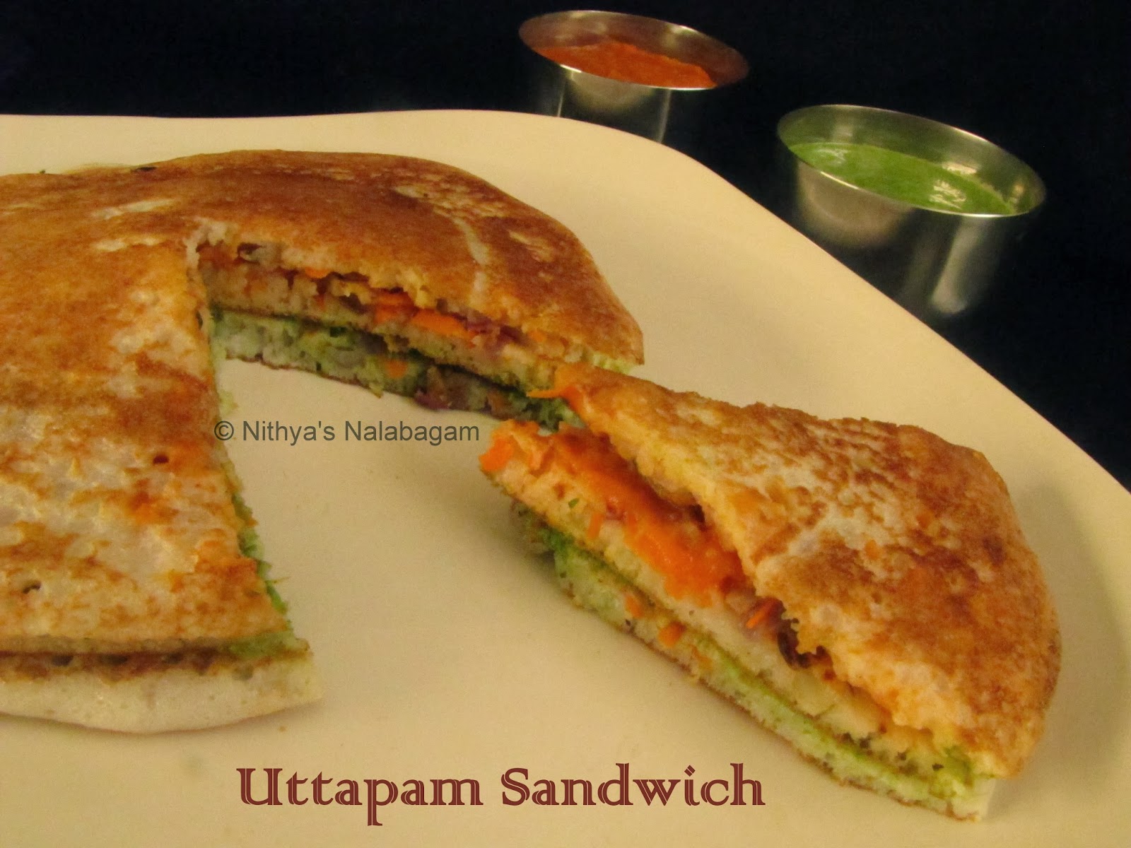 Uttapam Sandwich | Step wise pictures |Nithya's Nalabagam