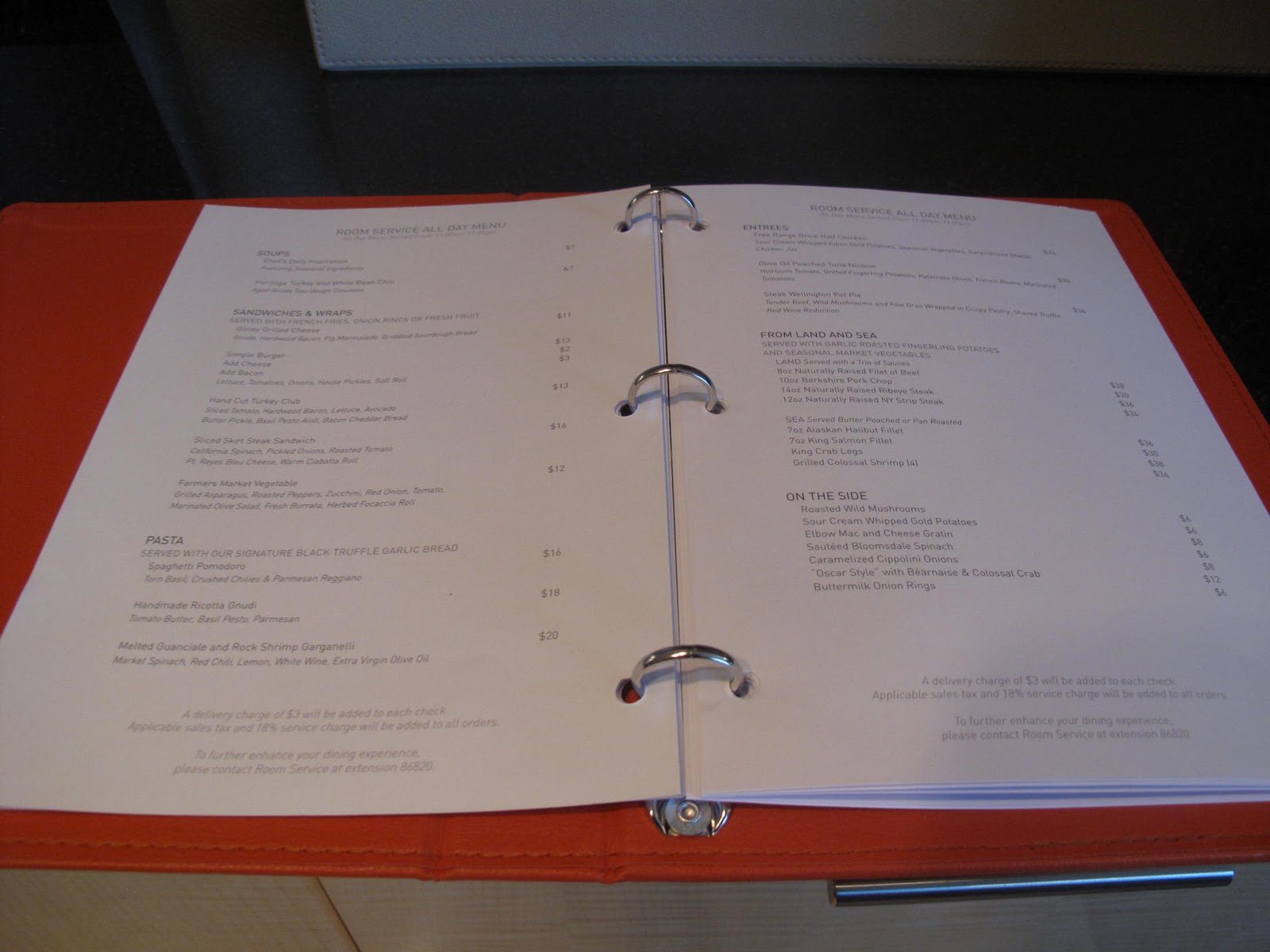 LAS VEGAS DAZE: Cosmopolitan Room Service Menu