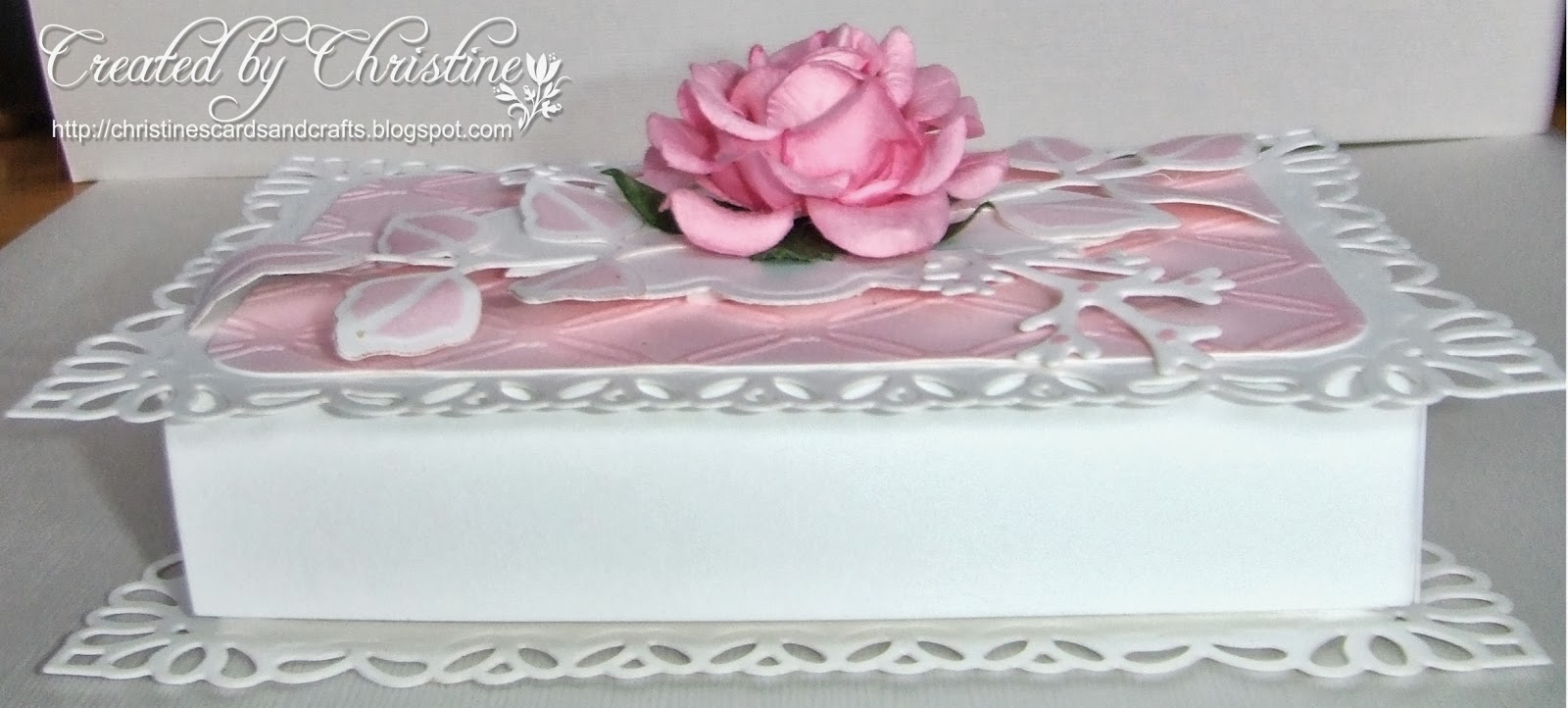 Christine's Cards and Crafts: Pink and White Box