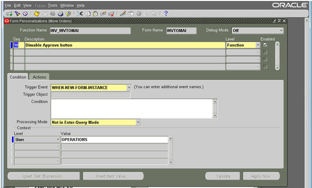 Oracle Fusion Cloud And Oracle Apps Technical Form Personalization To Disable The Approve