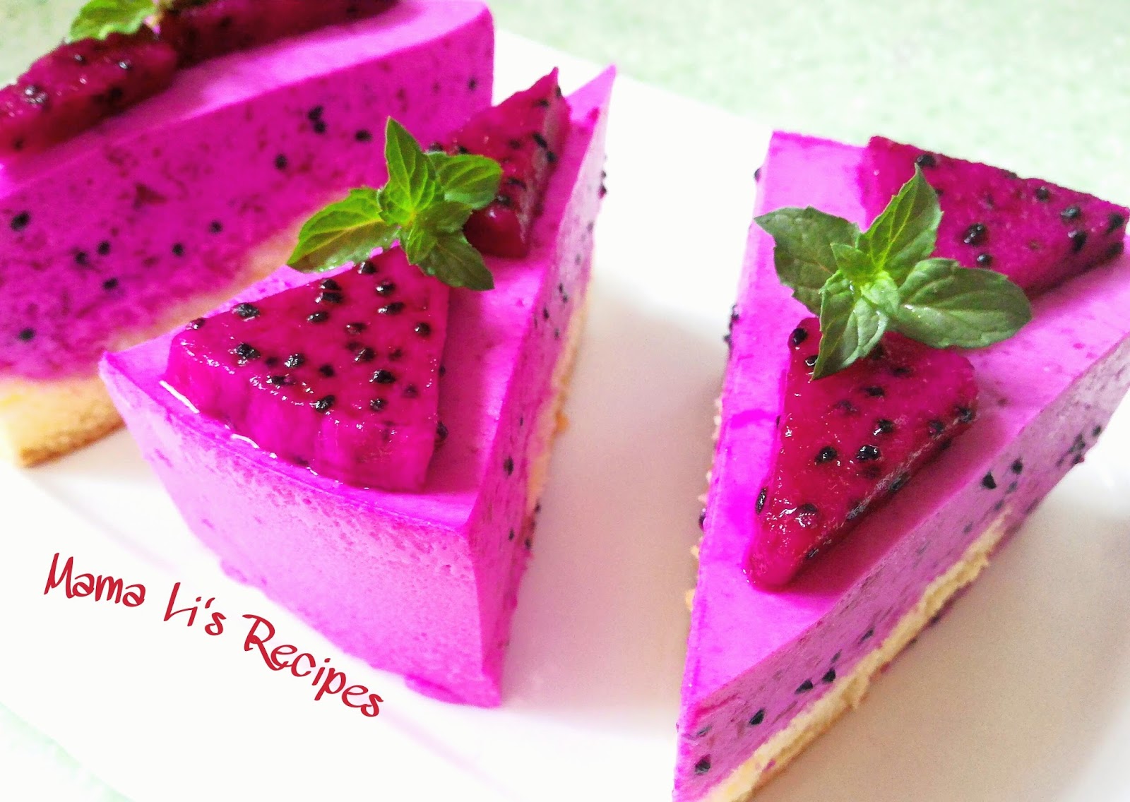 Mama Li's Recipes: 火龍果乳酪蛋糕Pitaya Yogurt Cake
