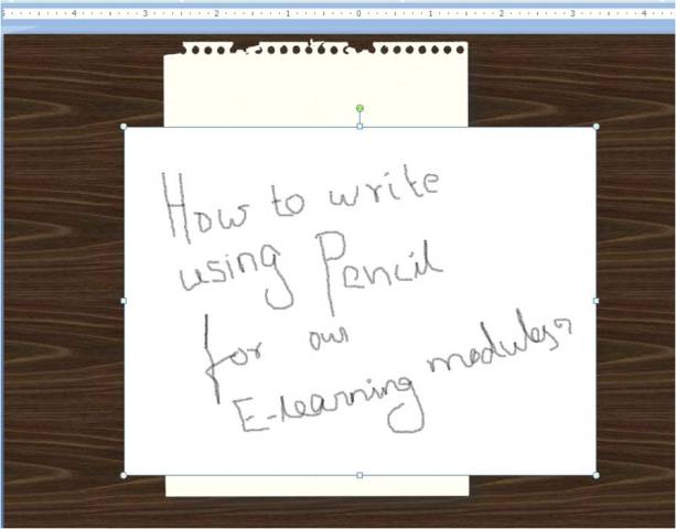 Writing with Pencil for E-Learning Modules (How to Steal a Pencil)