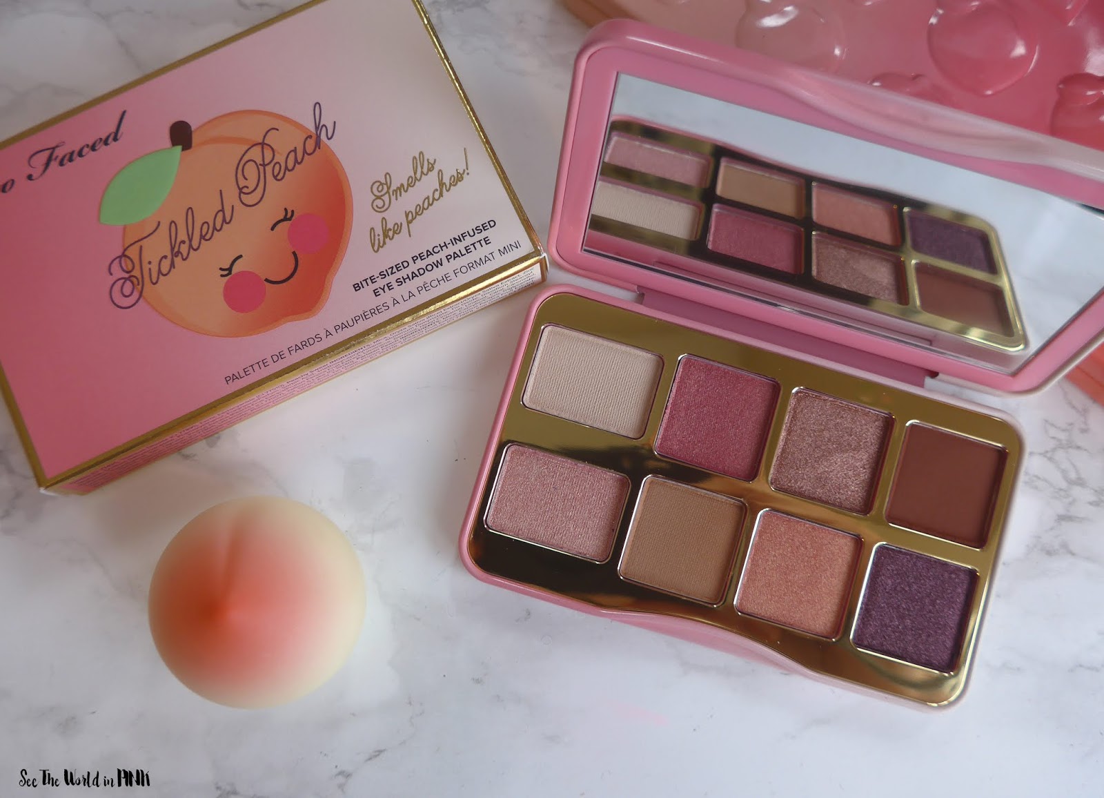 Too Faced Tickled Peach Mini Eyeshadow Palette ~ Swatches, Eye Look ...