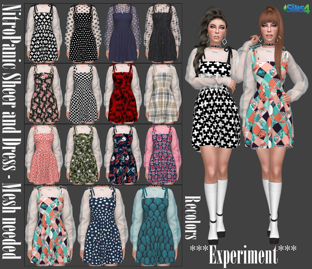 Annett's Sims 4 Welt: Experiment - NitroPanic Sheer and Dress Recolors