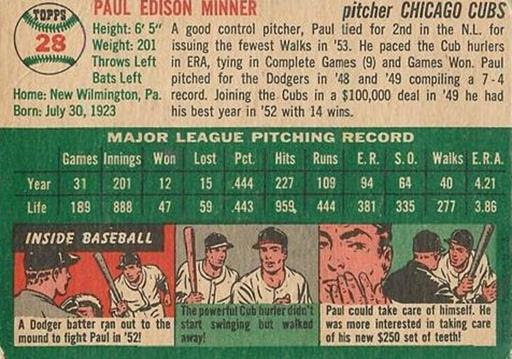 Vintage Cubs Cards: 1954 Topps Baseball Card Set & The Holy Grail of ...