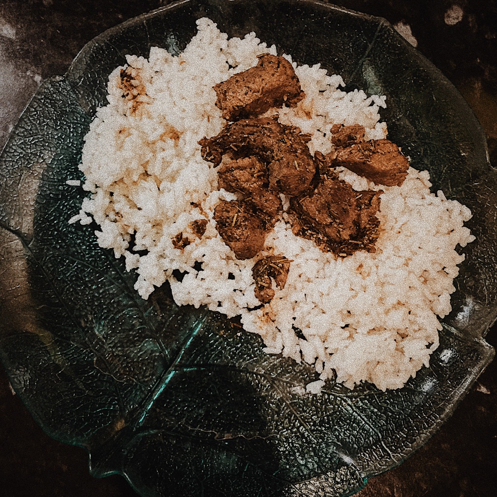 Minted Beef With White Rice