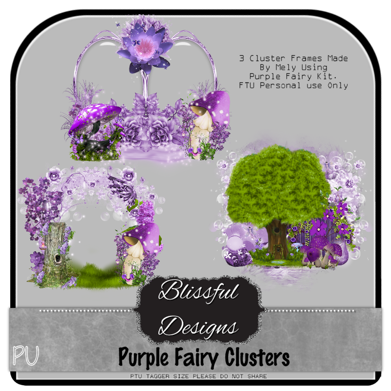 Blissful Designs: FTU Personal Use **Purple Fairy** Clusters