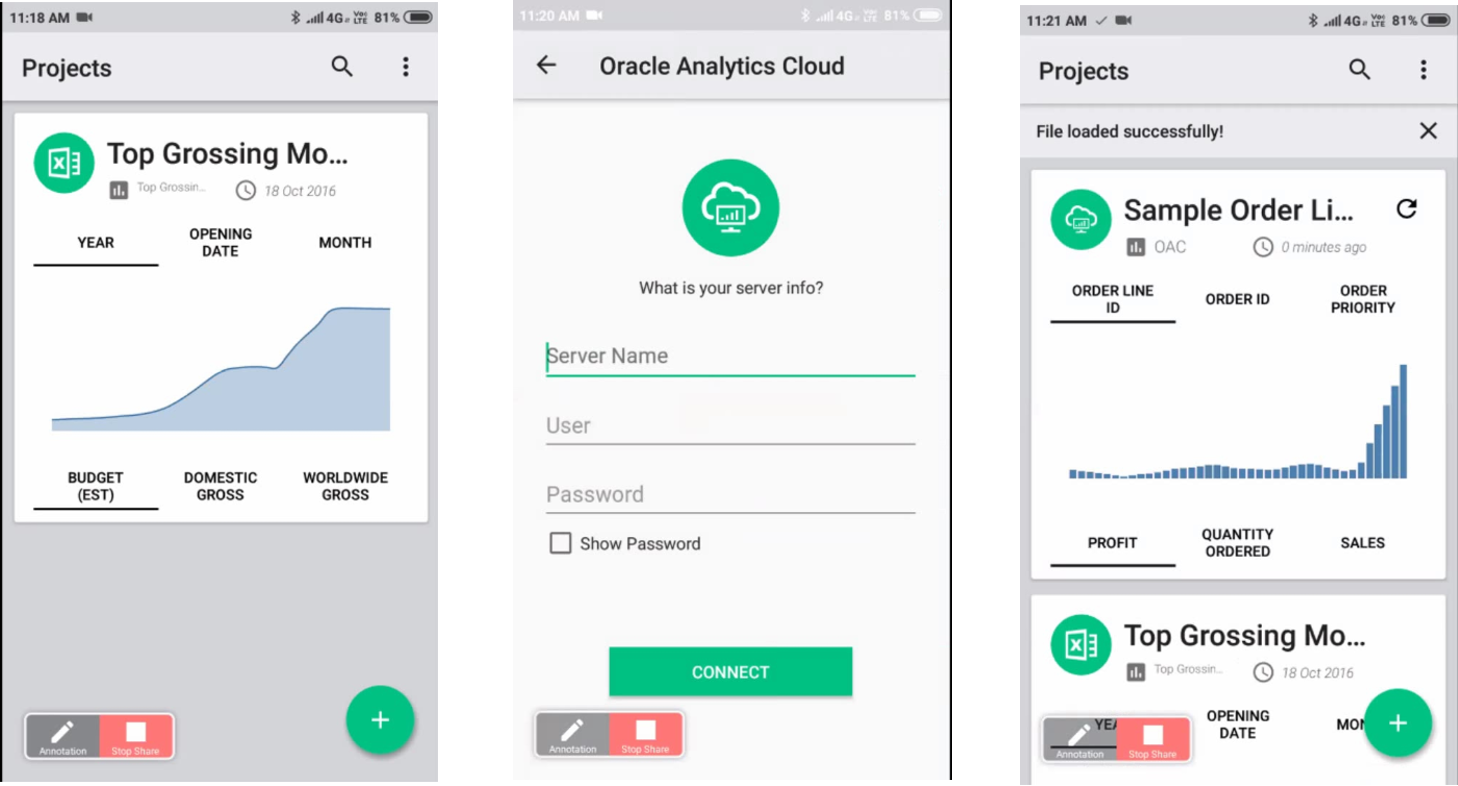 Oracle Underground BI & Dataviz: Synopsis Mobile Application sourcing from Oracle Analytics Cloud