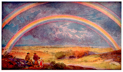 Plush Possum Studio: Victorian Print: A Double Rainbow Landscape