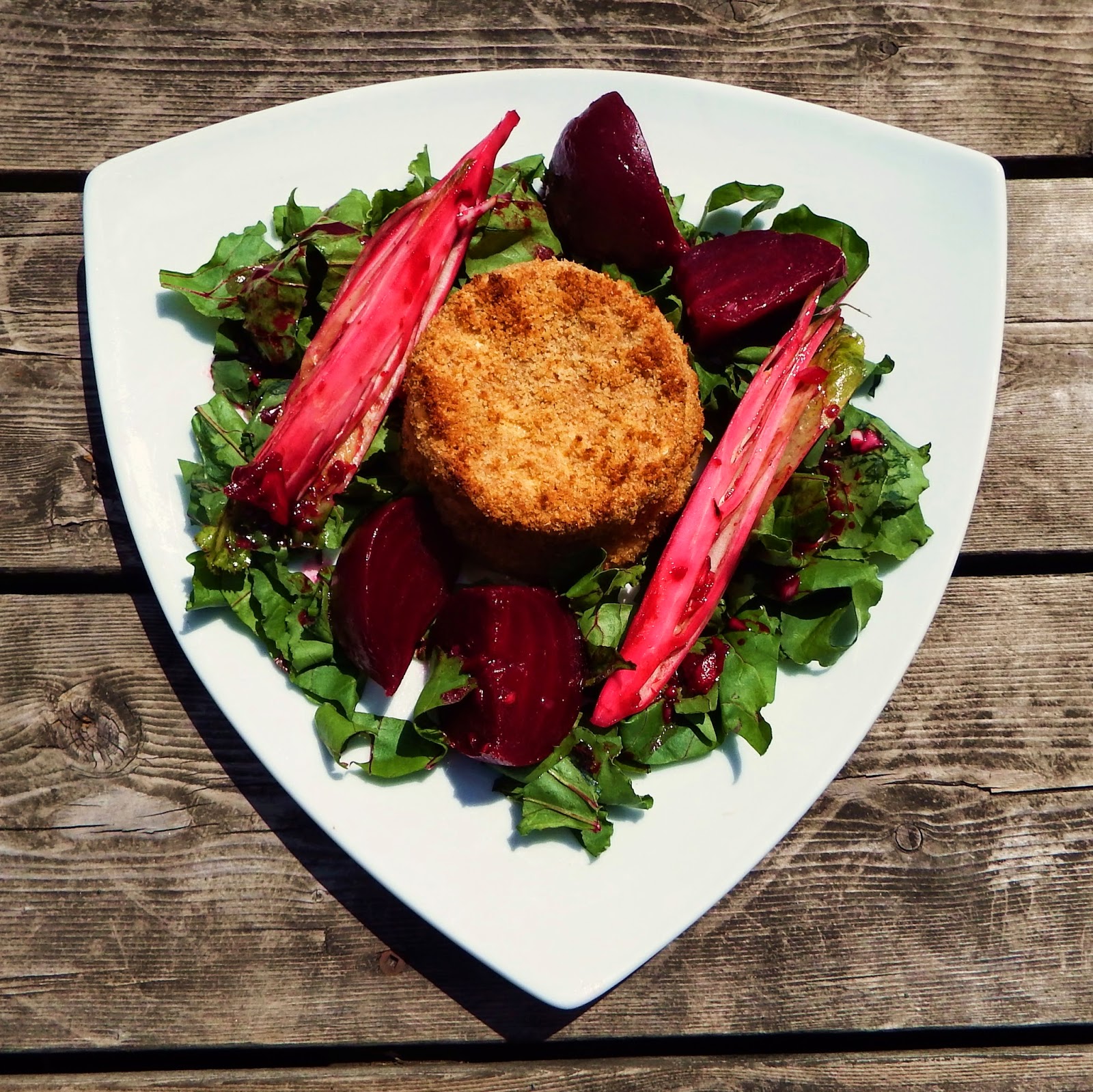 Food By Bram: Roasted Beet and Chicory Salad with Brie Pané