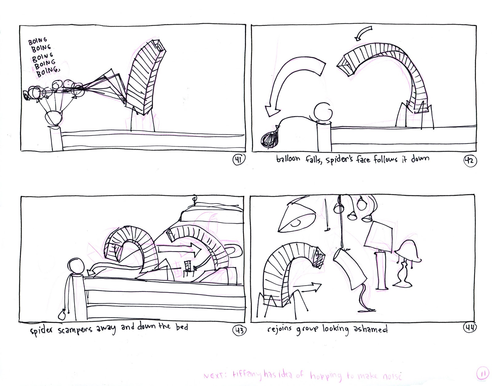 Advanced Animation: Storyboards: Ideas for Lamps Trying to Clap