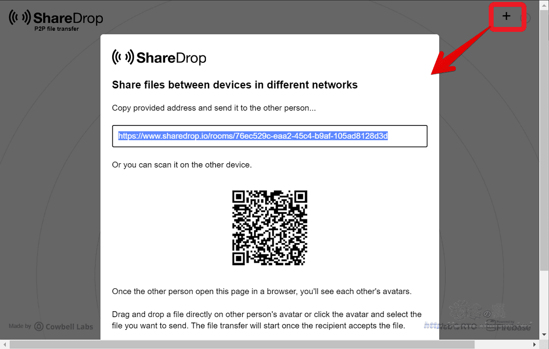 ShareDrop 線上檔案傳輸，相同網路跨裝置互傳或產生連結進行連接