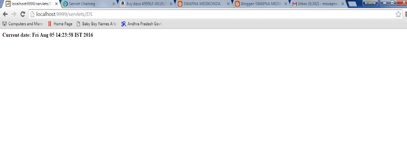 SWAPNA MEDIKONDA: Session Tracking in Servlets