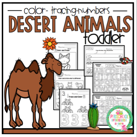Desert Animal Pack for Toddler "No Prep" ~ Preschool Printables