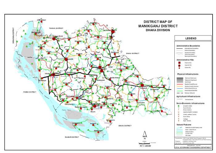 Maps of Bangladesh: Manikganj District