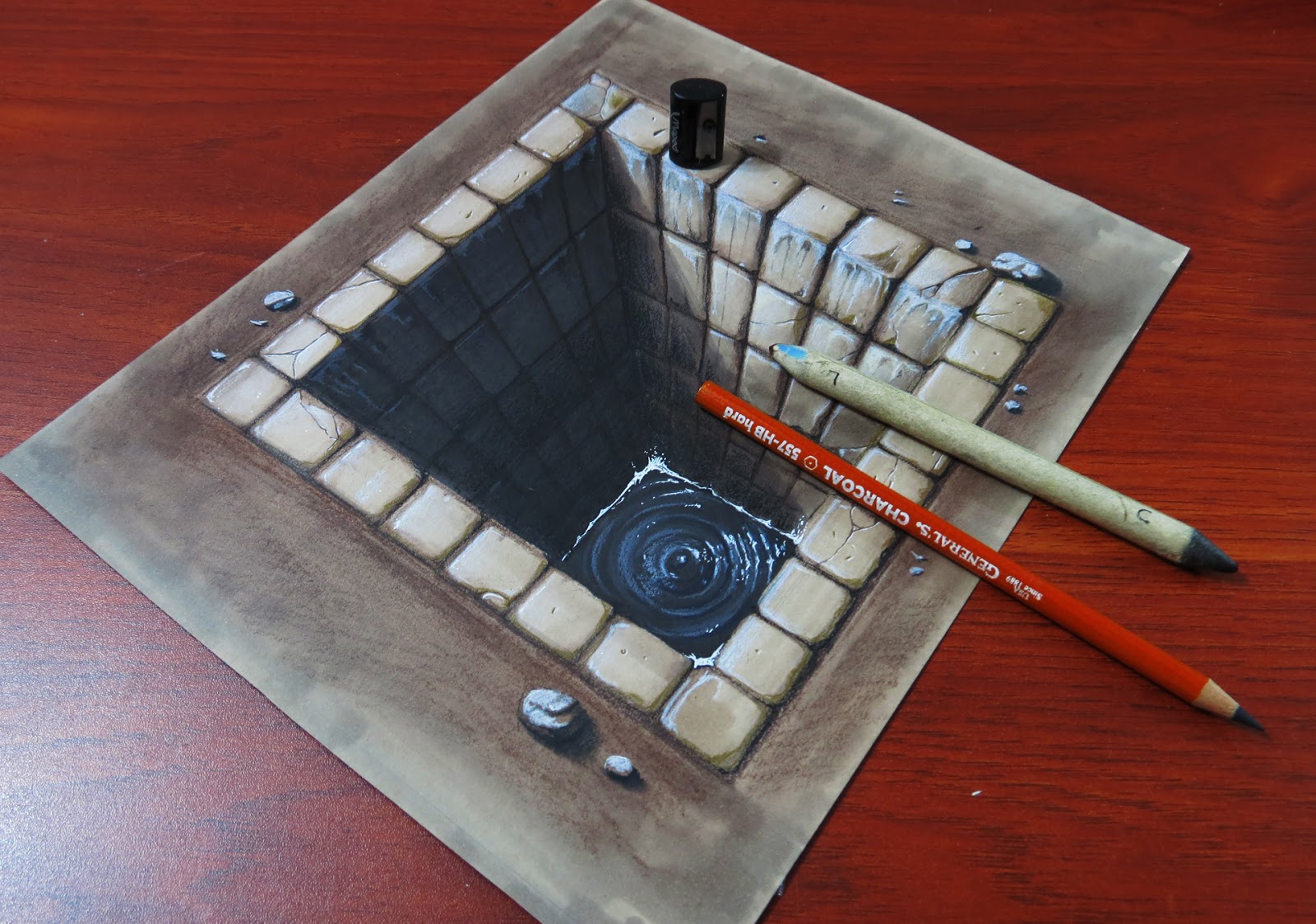 Art, Painting, Drawing, Tips and Tutorials: Drawing a Brick Hole - 3D ...